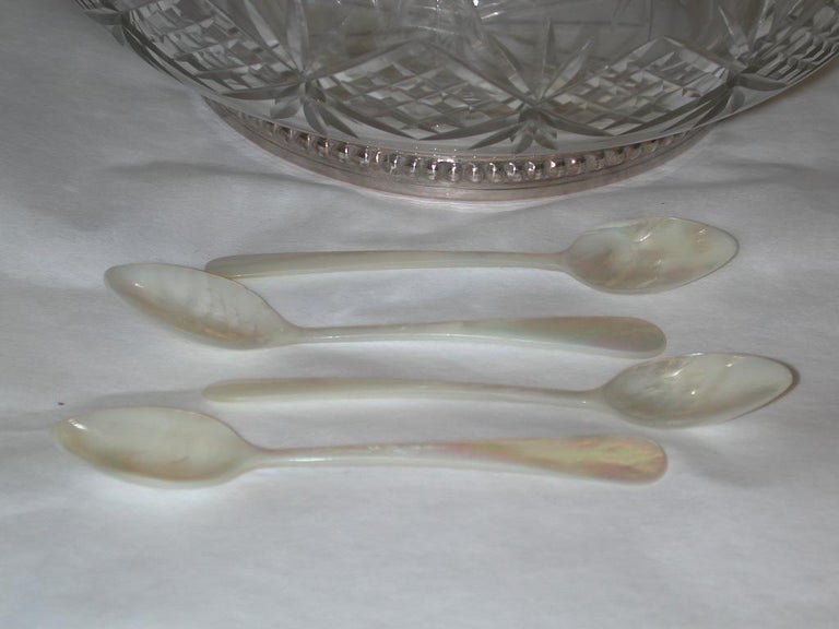 French Silver Mounted Cut Glass Caviar Serving Set, c.1890 at 1stDibs