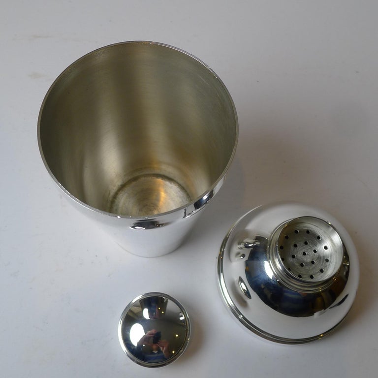 French Silver Plated Cocktail Shaker Set With Tray and Cups c.1940 For ...