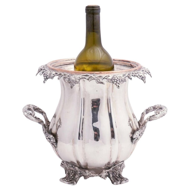 French Silver Wine Coolers with Grape Motif 'Priced Individually' For ...