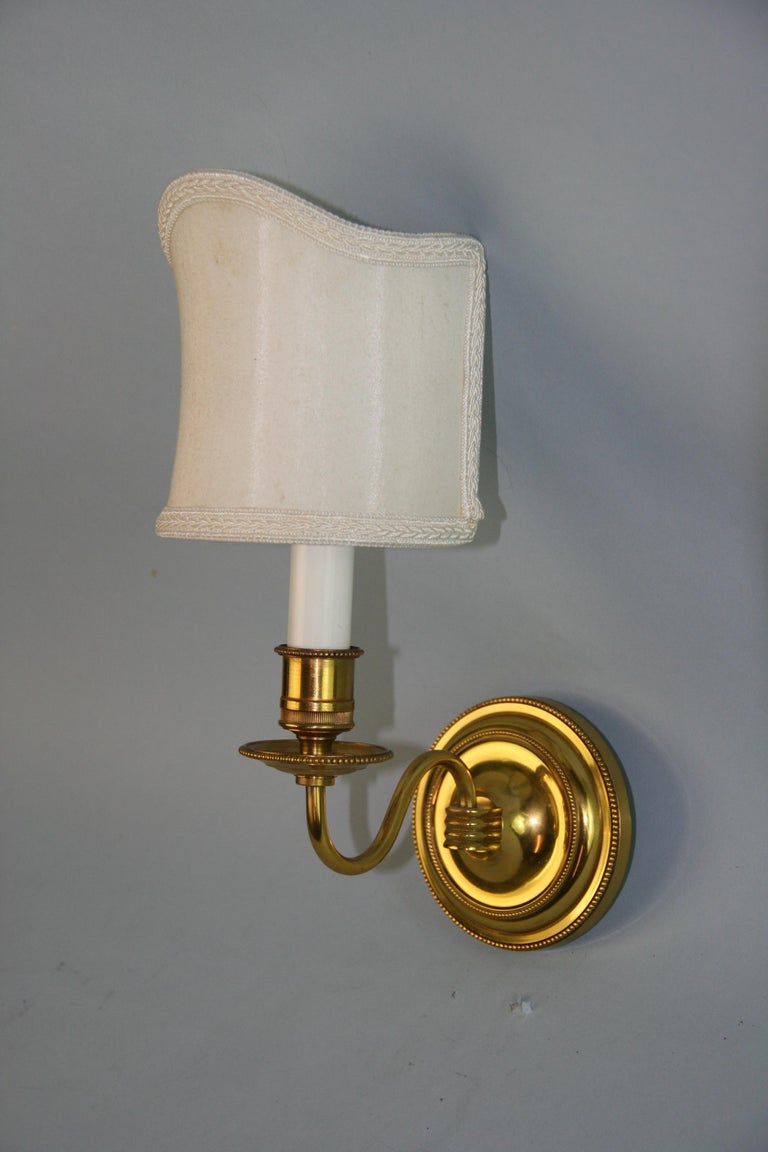 French Single Wall Sconce with Custom Half Shade For Sale at 1stDibs