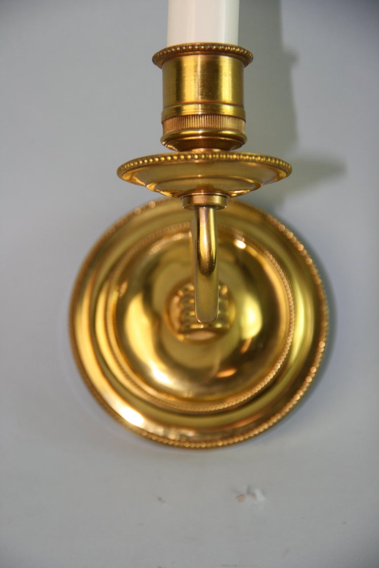 French Single Wall Sconce with Custom Half Shade For Sale at 1stDibs