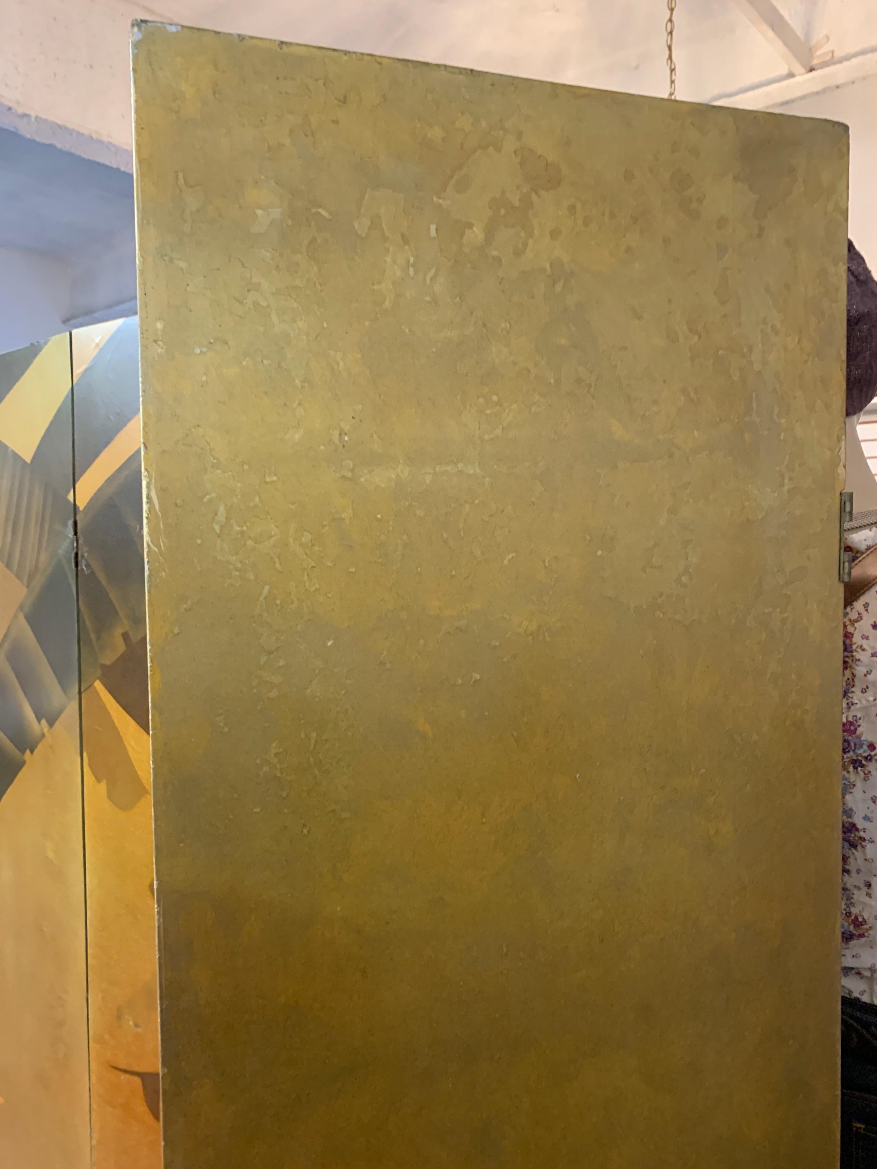 Six Panel Gilt French Art Deco Hand Painted Screen with Deer For Sale ...