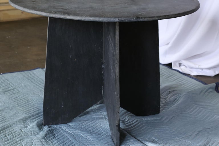 Round Slate Side Table or Center Table at 1stDibs