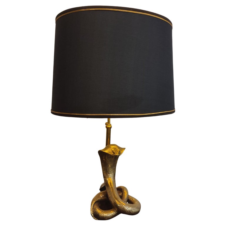 French Snake Lamp in Brass from Maison Jansen, 1970s For Sale at 1stDibs