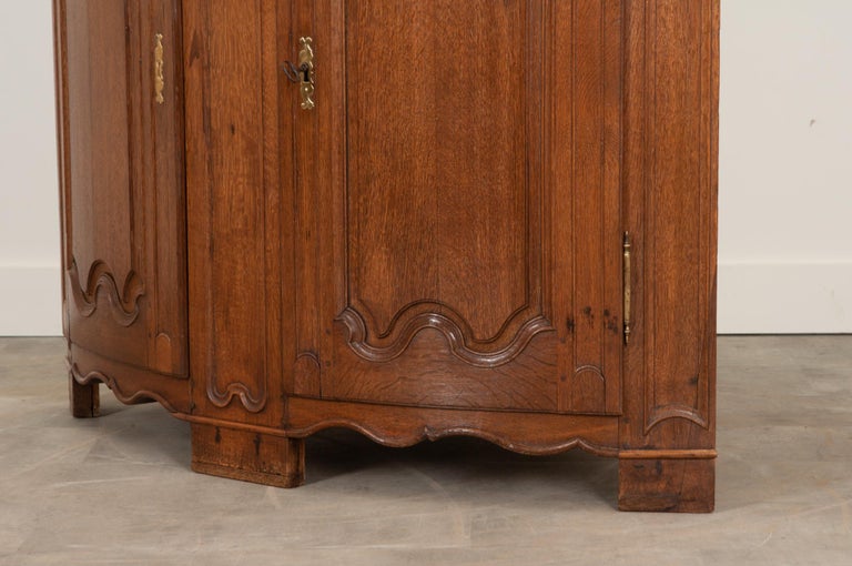 French Solid Oak Corner Buffet a deux Corps For Sale at 1stDibs