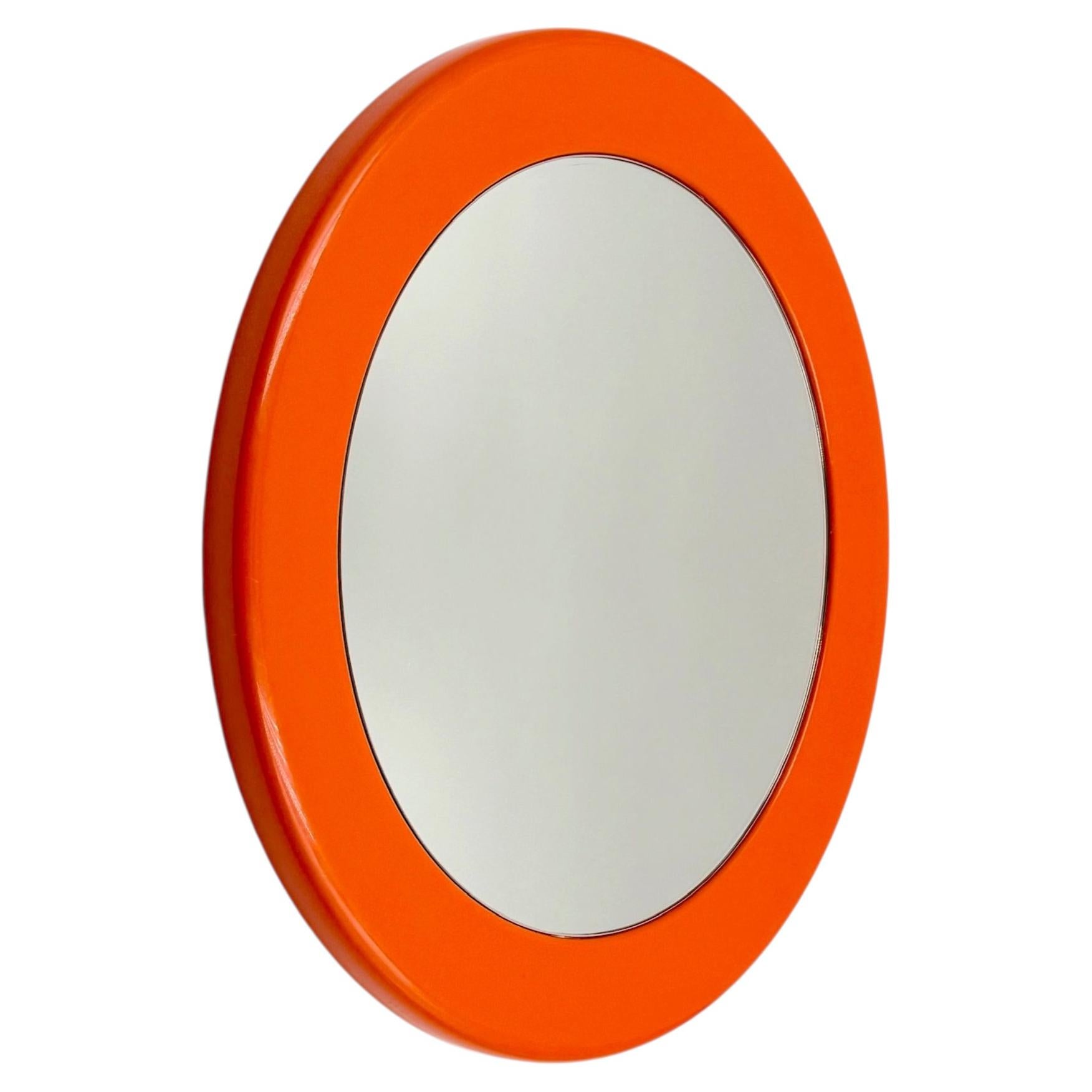 Vintage 1970s Backlit Orange Wall Mirror, Italian Design For Sale at ...