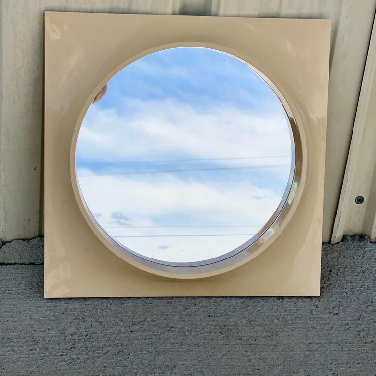 French Space Age Plastic Wall Mirror at 1stDibs