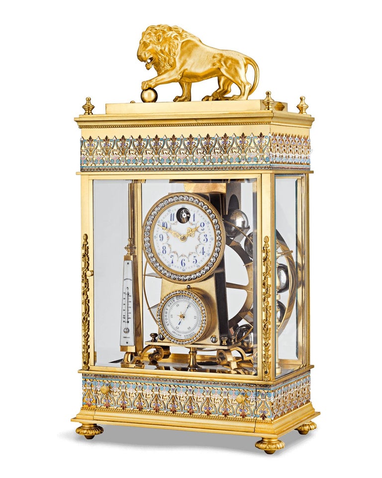French Spherical Weight Mantel Clock at 1stDibs