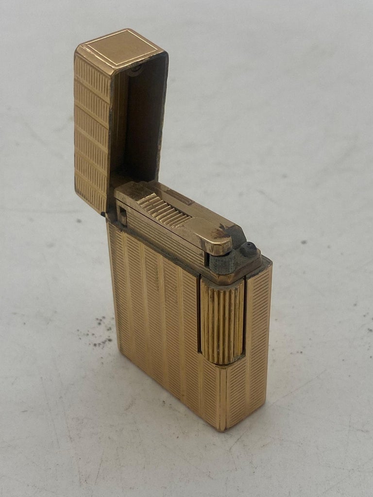 French S.T. Dupont Roller Gas Gold Plated Pocket Lighter at 1stDibs