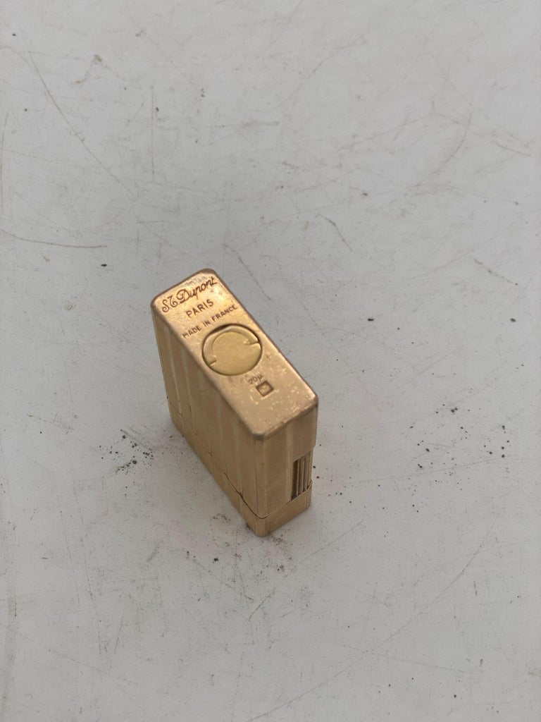 French S.T. Dupont Roller Gas Gold Plated Pocket Lighter at 1stDibs