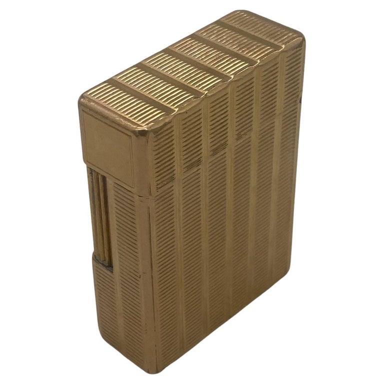 French S.T. Dupont Roller Gas Gold Plated Pocket Lighter at 1stDibs