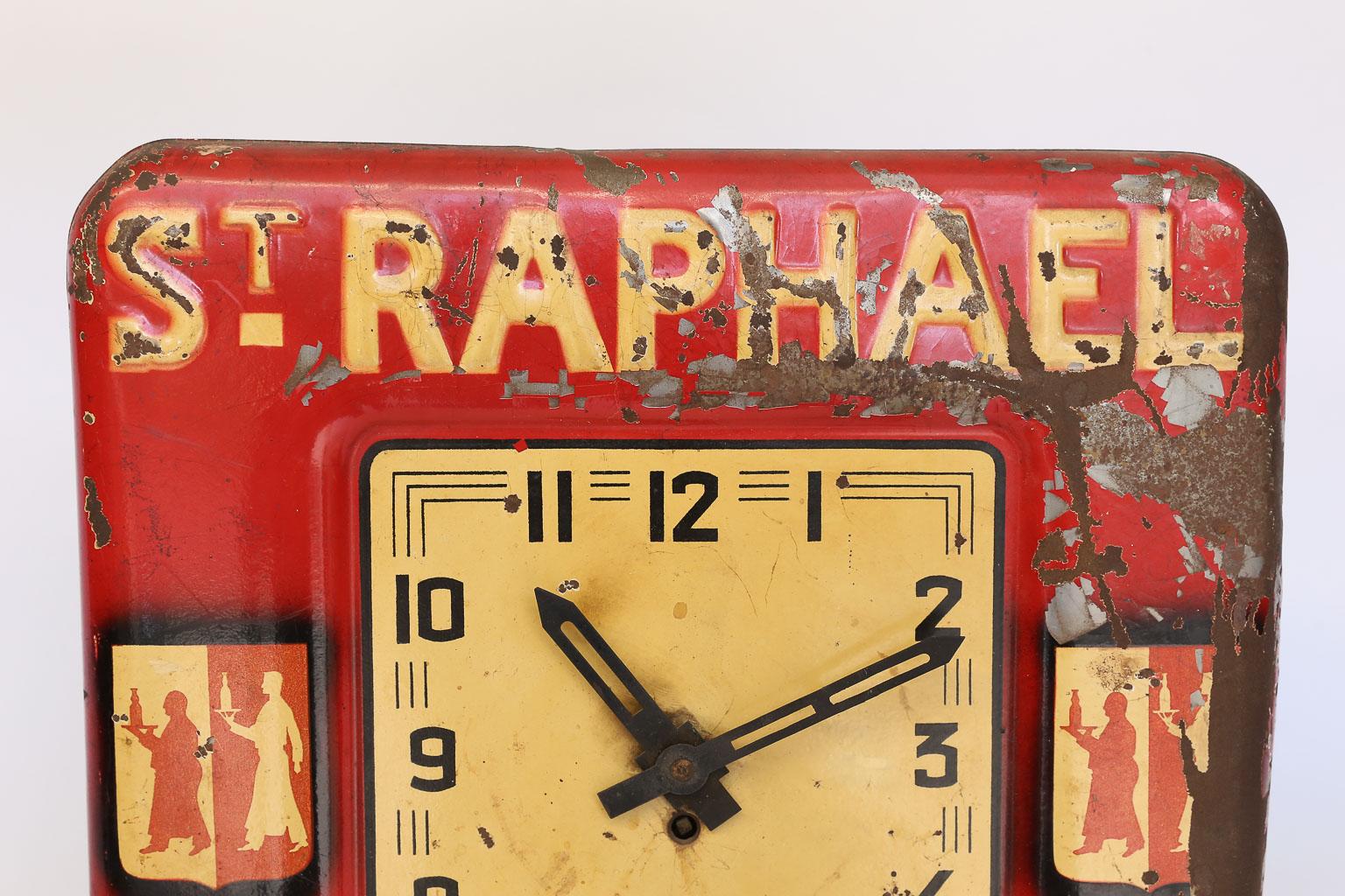 French "St. Raphael Quinquina" Advertising Clock at 1stDibs