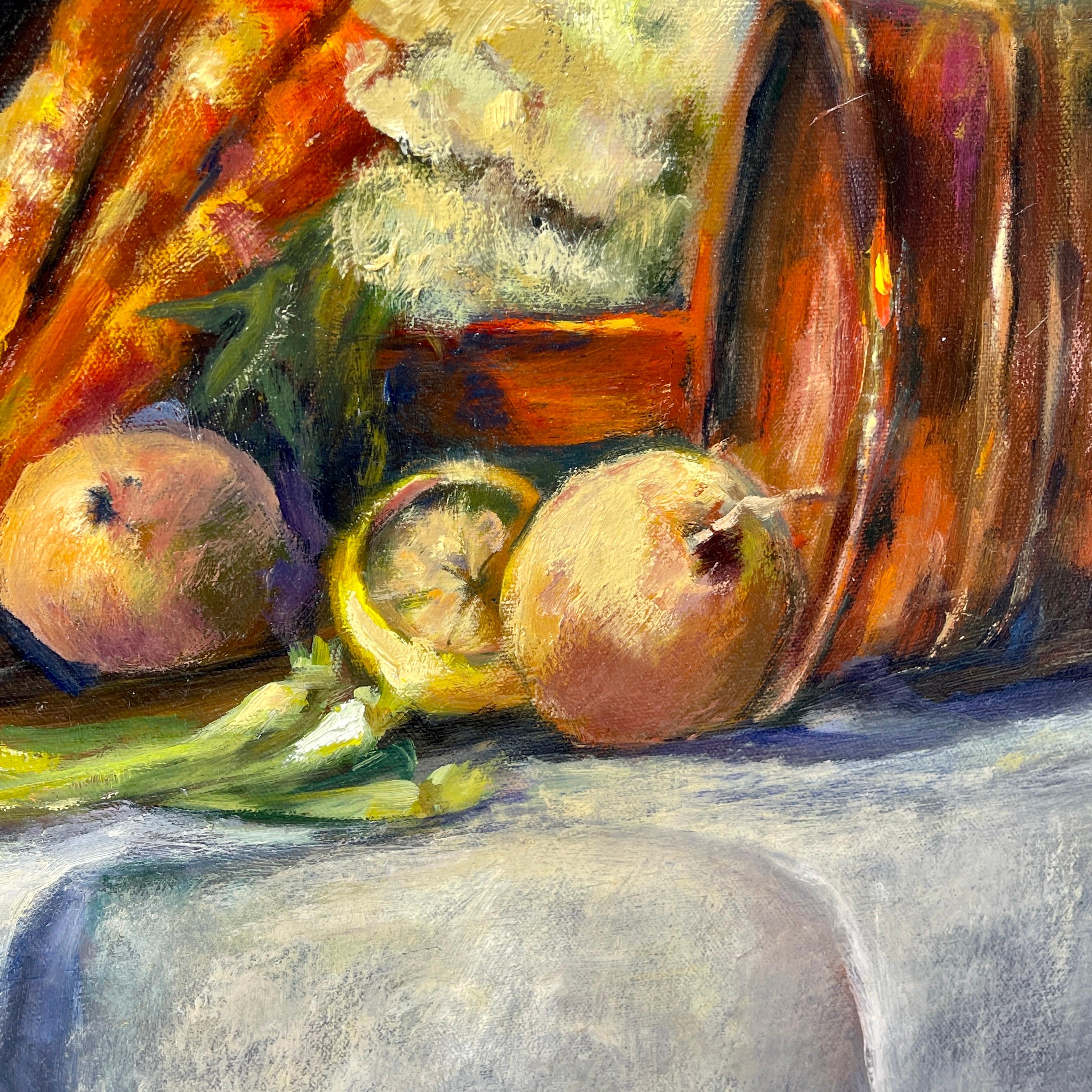 French Still Life with Vegetables, Oil Painting on Canvas For Sale at ...