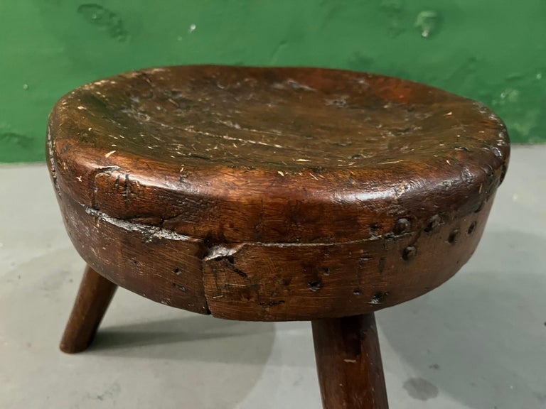 French Stool, 1900s, Oak, Antique/ Perriand Style For Sale at 1stDibs