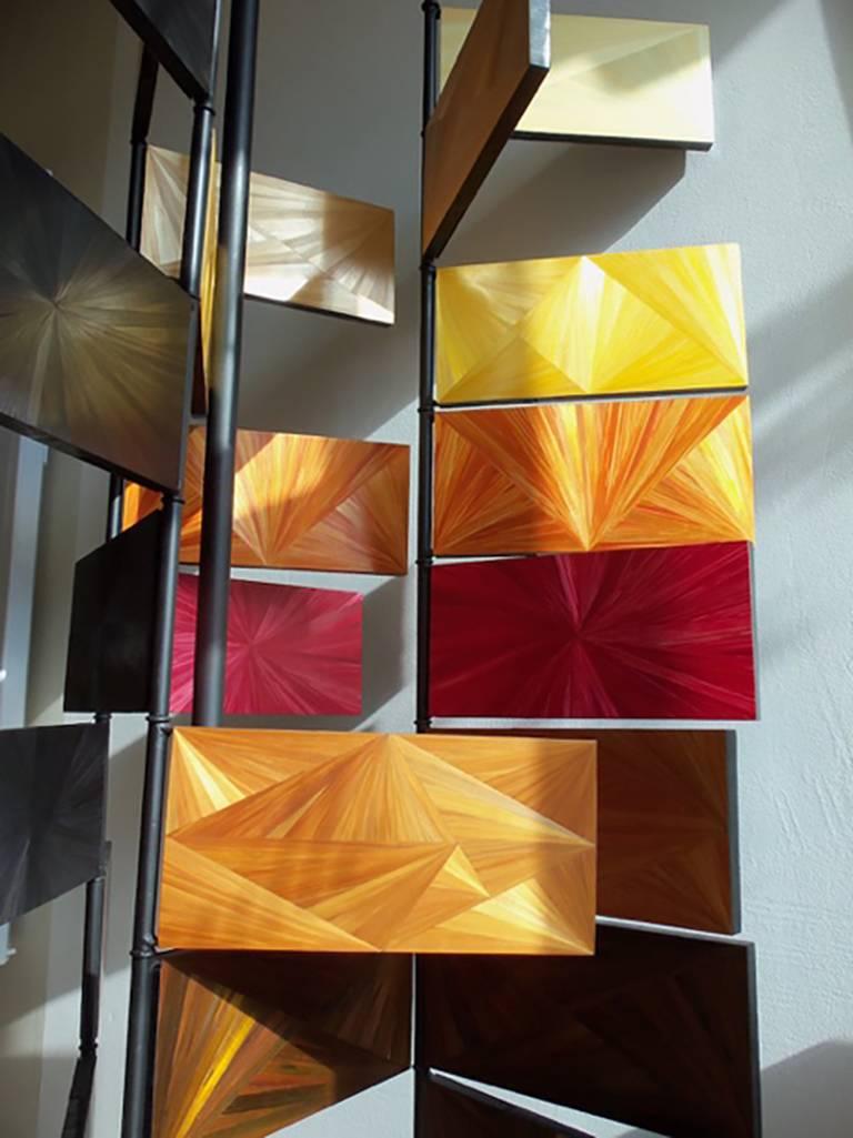 French Straw Marquetry Screen at 1stDibs