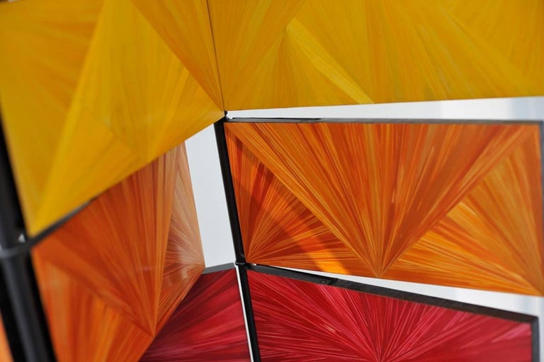 French Straw Marquetry Screen at 1stDibs