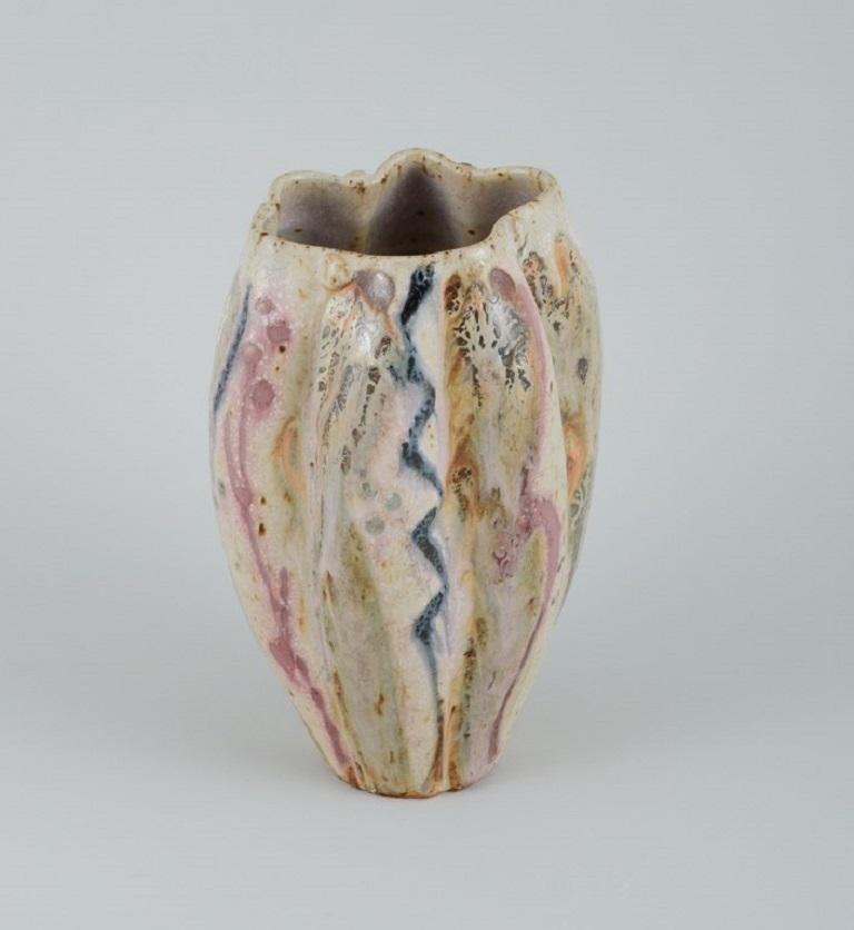 French Studio Ceramicist, Unique Ceramic Vase, Approx. 1970s For Sale ...