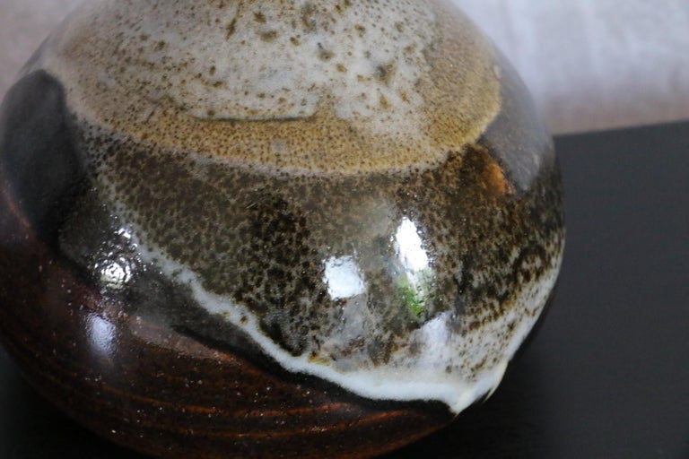 French Studio Pottery Stoneware Vase, with Layers of Glazes Drips For ...