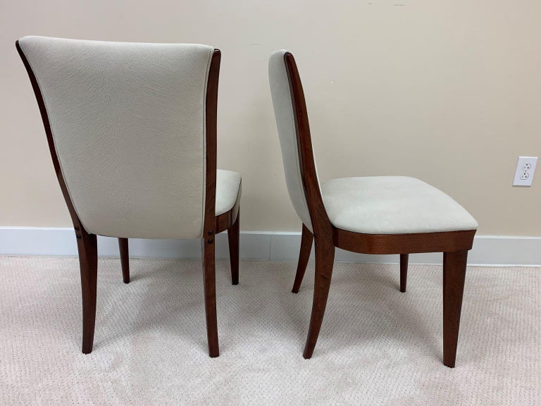 French Style Art Deco Streamline Set of Six Dining Chairs, circa 1930s ...