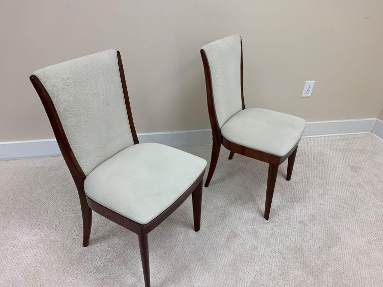 French Style Art Deco Streamline Set of Six Dining Chairs, circa 1930s ...