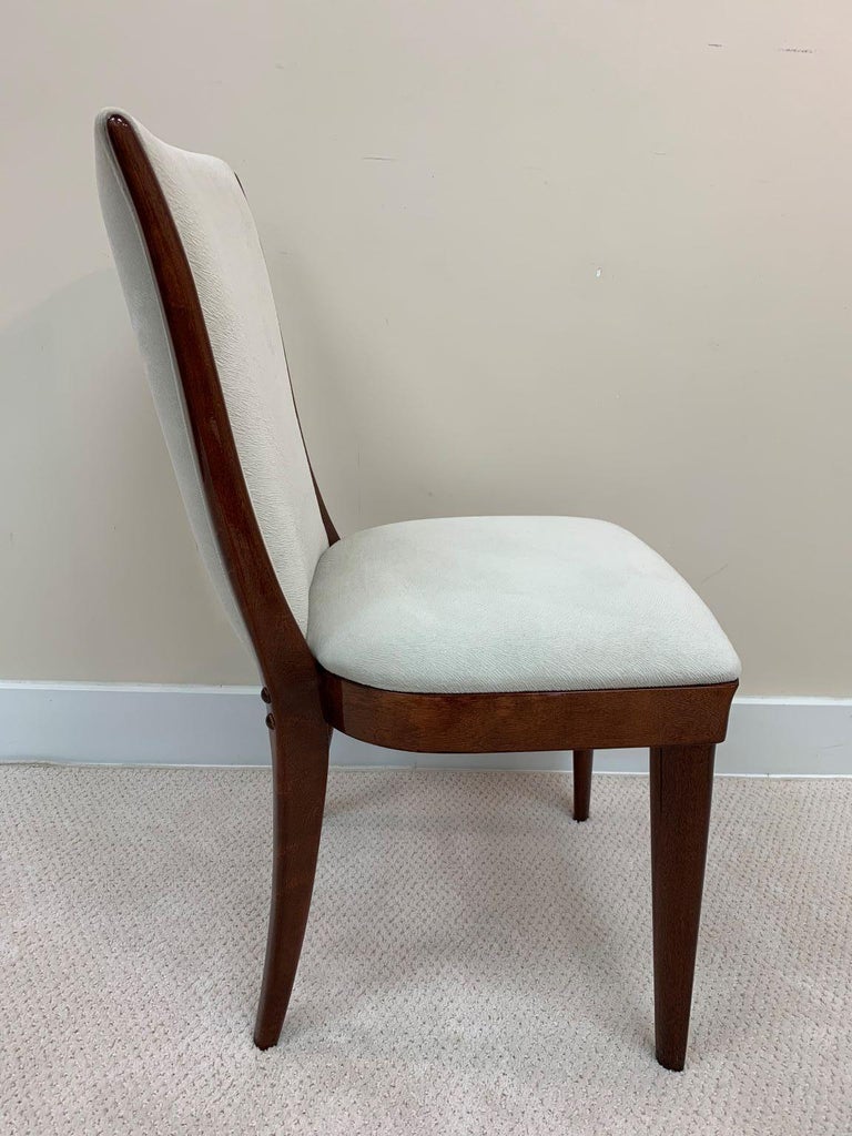 French Style Art Deco Streamline Set of Six Dining Chairs, circa 1930s ...