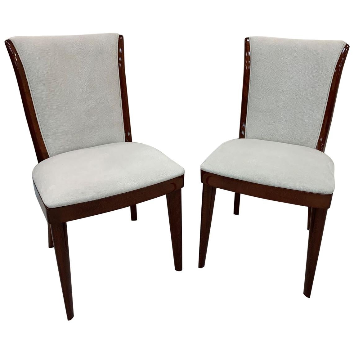 French Style Art Deco Streamline Set of Six Dining Chairs, circa 1930s ...