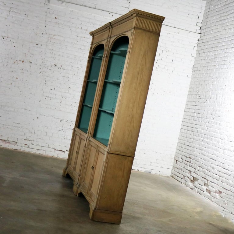 French Style Cerused Bookcases with Turquoise Interior by Baker ...