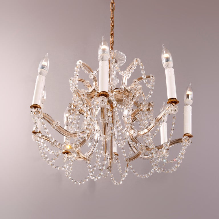 French Style Crystal Chandelier, 20th C For Sale at 1stDibs