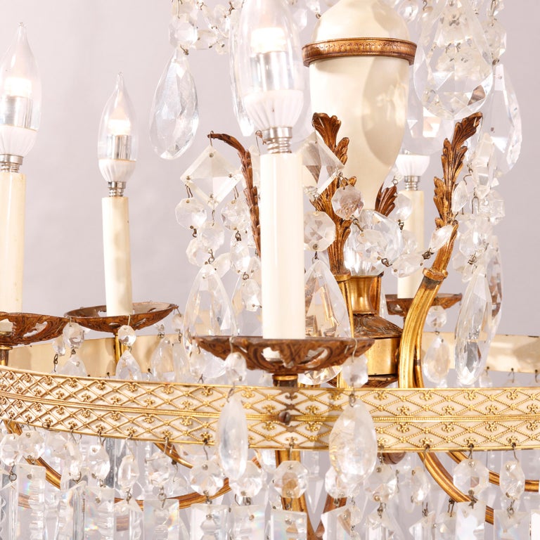 French Style Crystal Chandelier, 20th C For Sale at 1stDibs