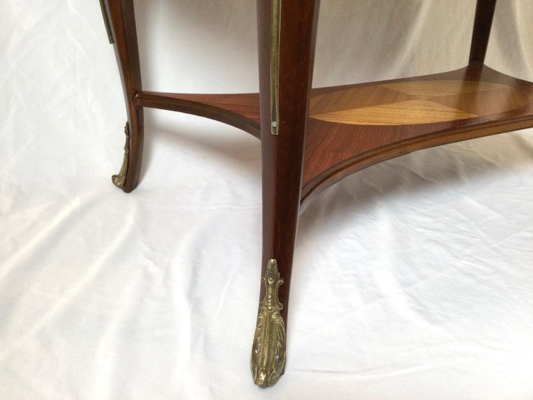 French Style Inlaid Gallery Edge Coffee Table at 1stDibs