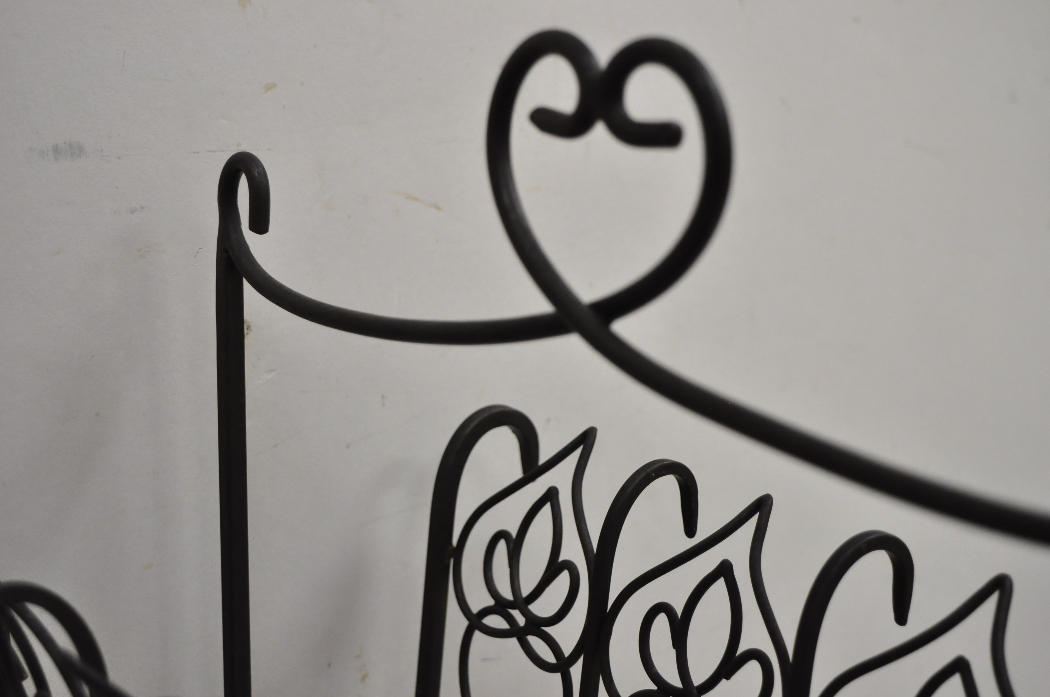French Style Scrolling Wrought Iron Magazine Rack Stand with Heart For ...