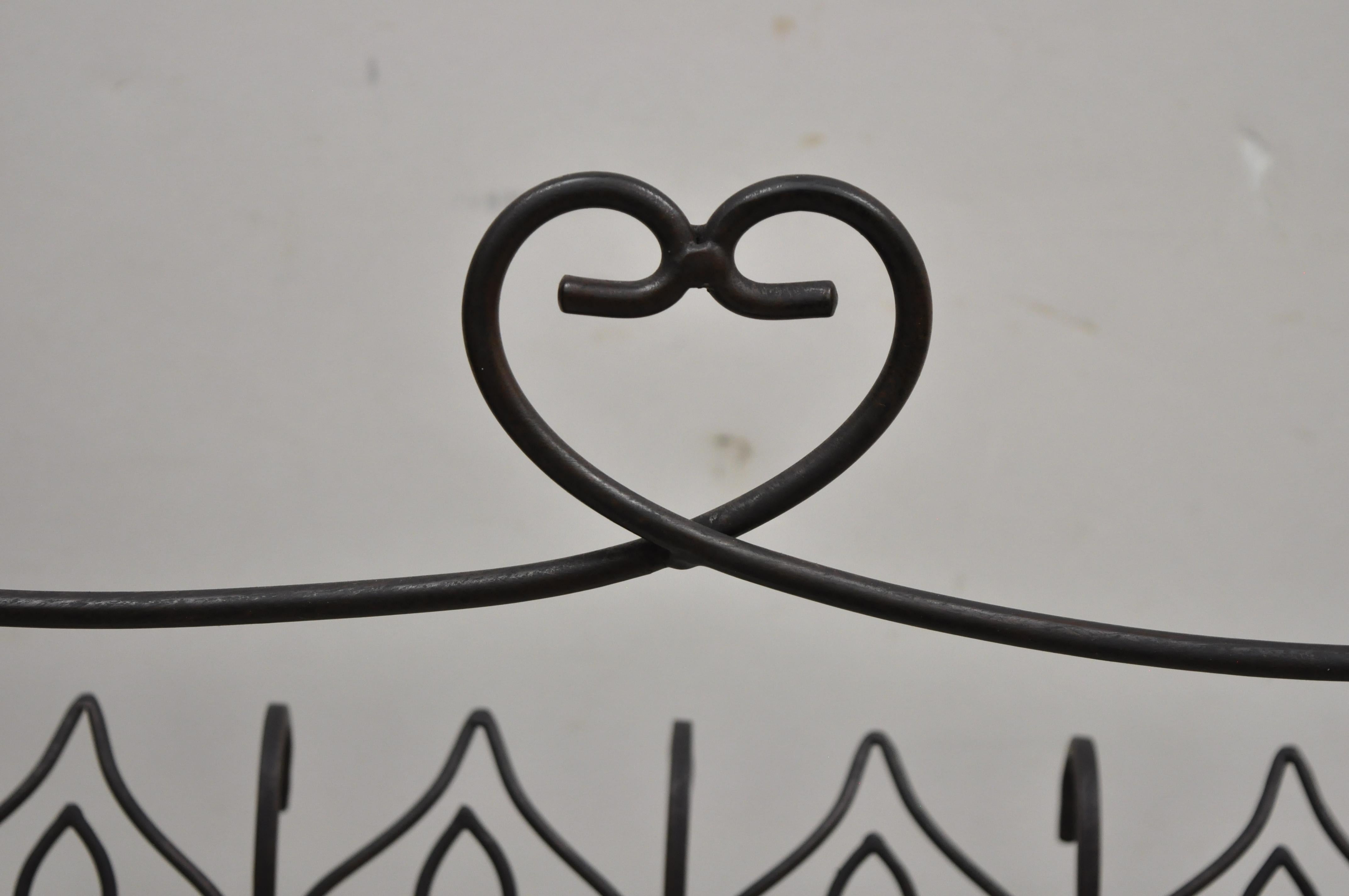 French Style Scrolling Wrought Iron Magazine Rack Stand with Heart For ...