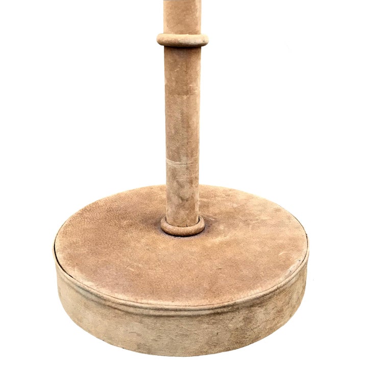French Suede and Parchment Standard Lamp For Sale at 1stDibs