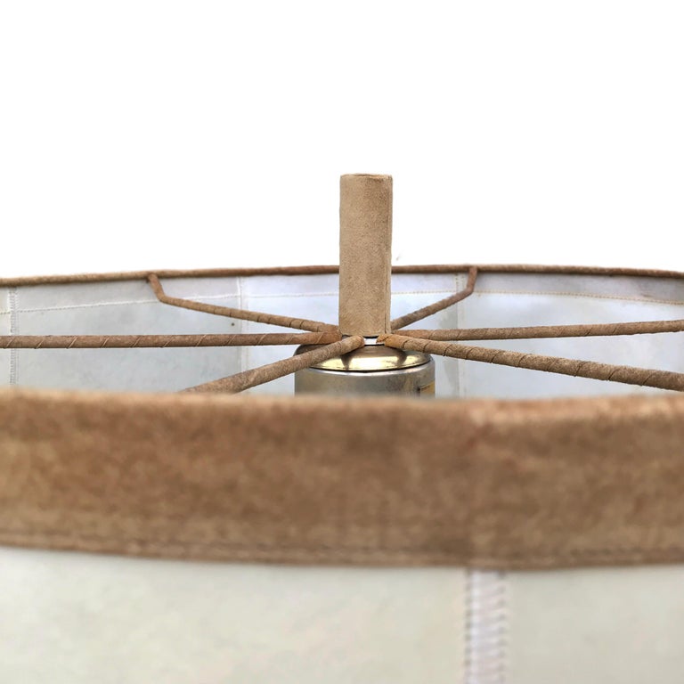 French Suede and Parchment Standard Lamp For Sale at 1stDibs