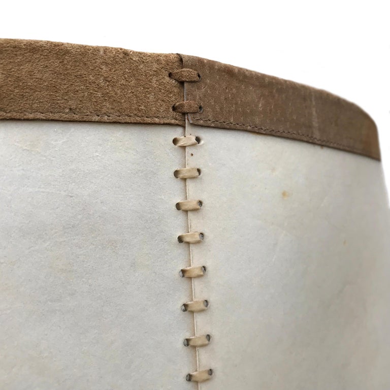 French Suede and Parchment Standard Lamp For Sale at 1stDibs