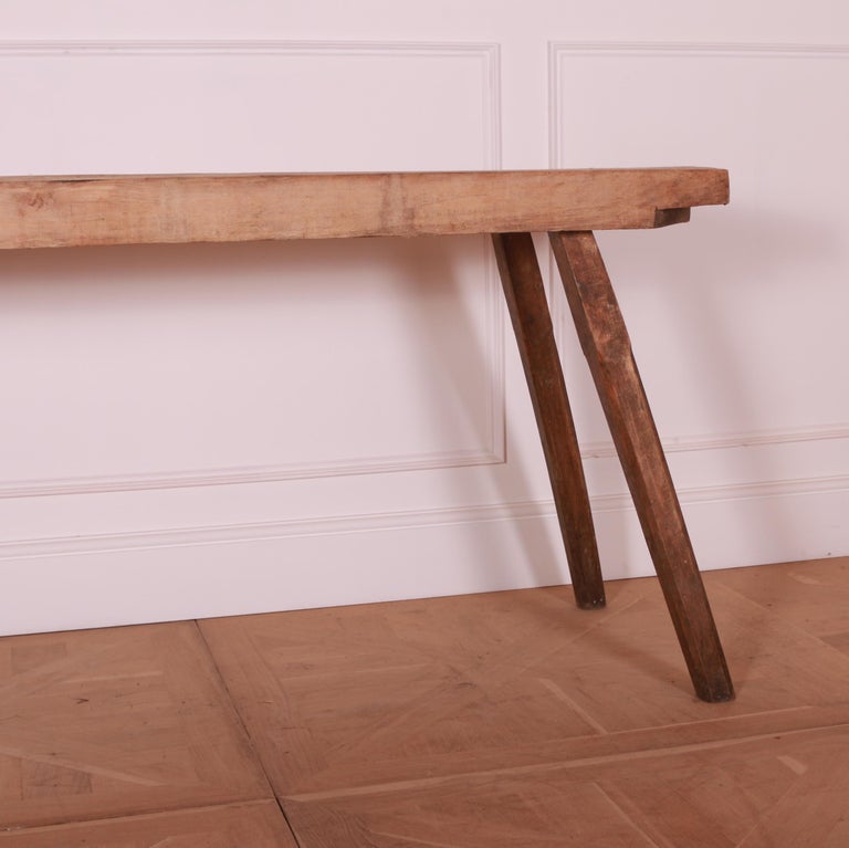 French Sycamore and Elm Trestle Table For Sale at 1stDibs