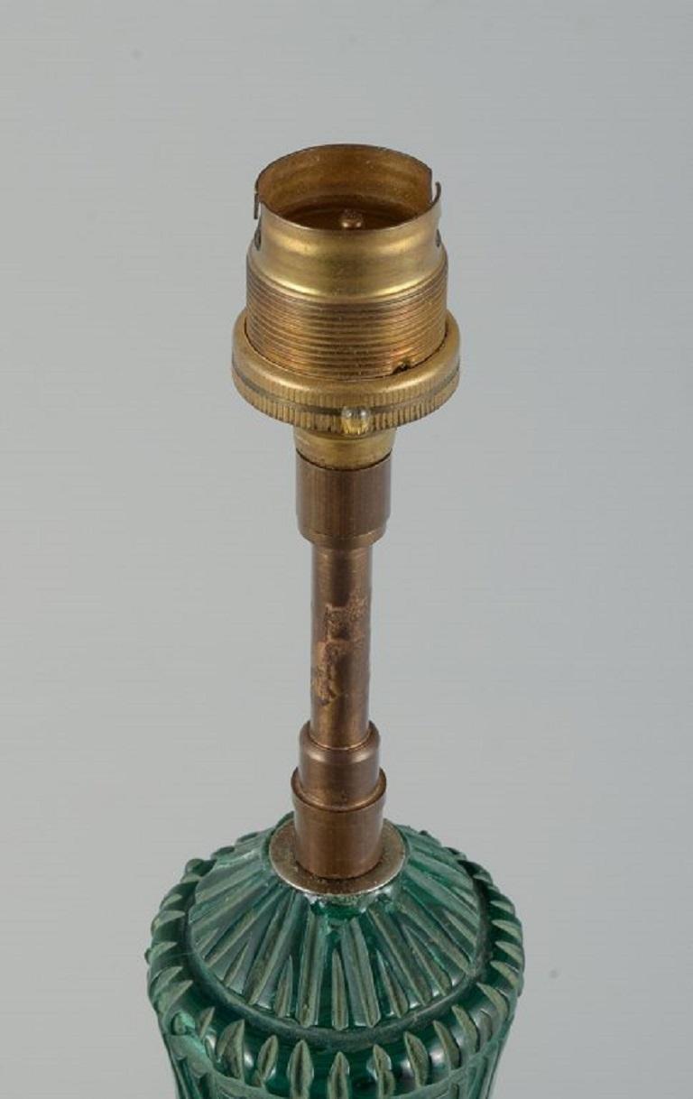 French Table Lamp in Malachite, Mid-20th Century For Sale at 1stDibs