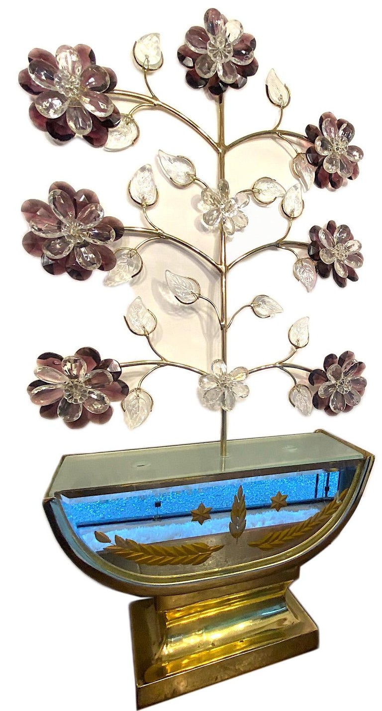 French Table Lamps with Crystals Amethyst Flowers For Sale at 1stDibs