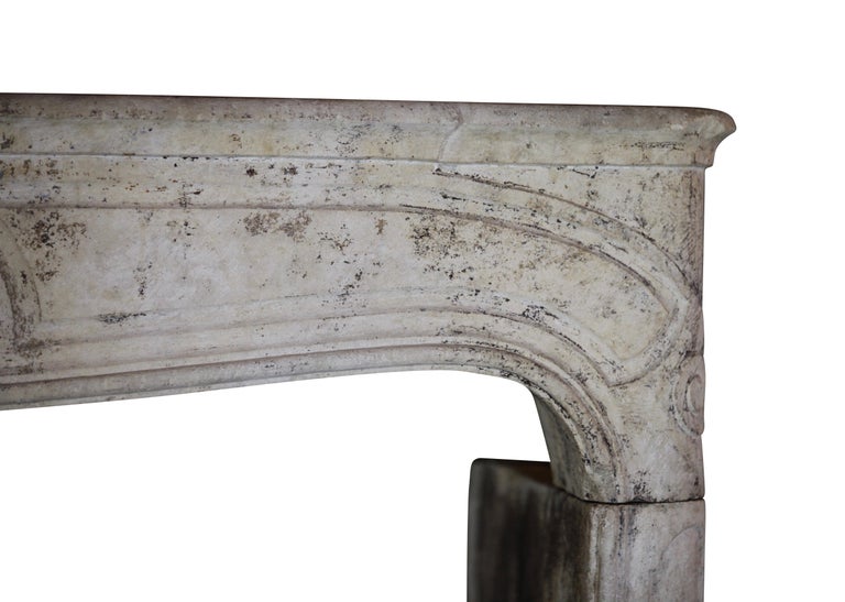 French Timeless Country Style Limestone Fireplace Surround For Sale at ...