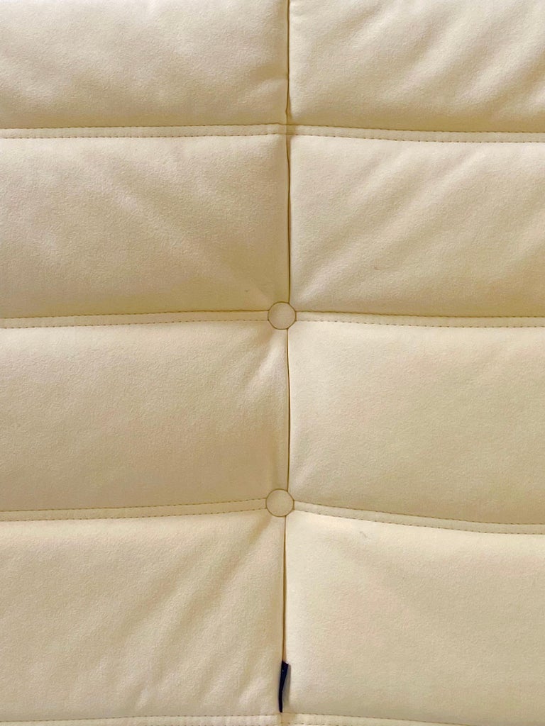 French Togo Arm Chairs in Alcantara Eggshell by Michel Ducaroy for ...