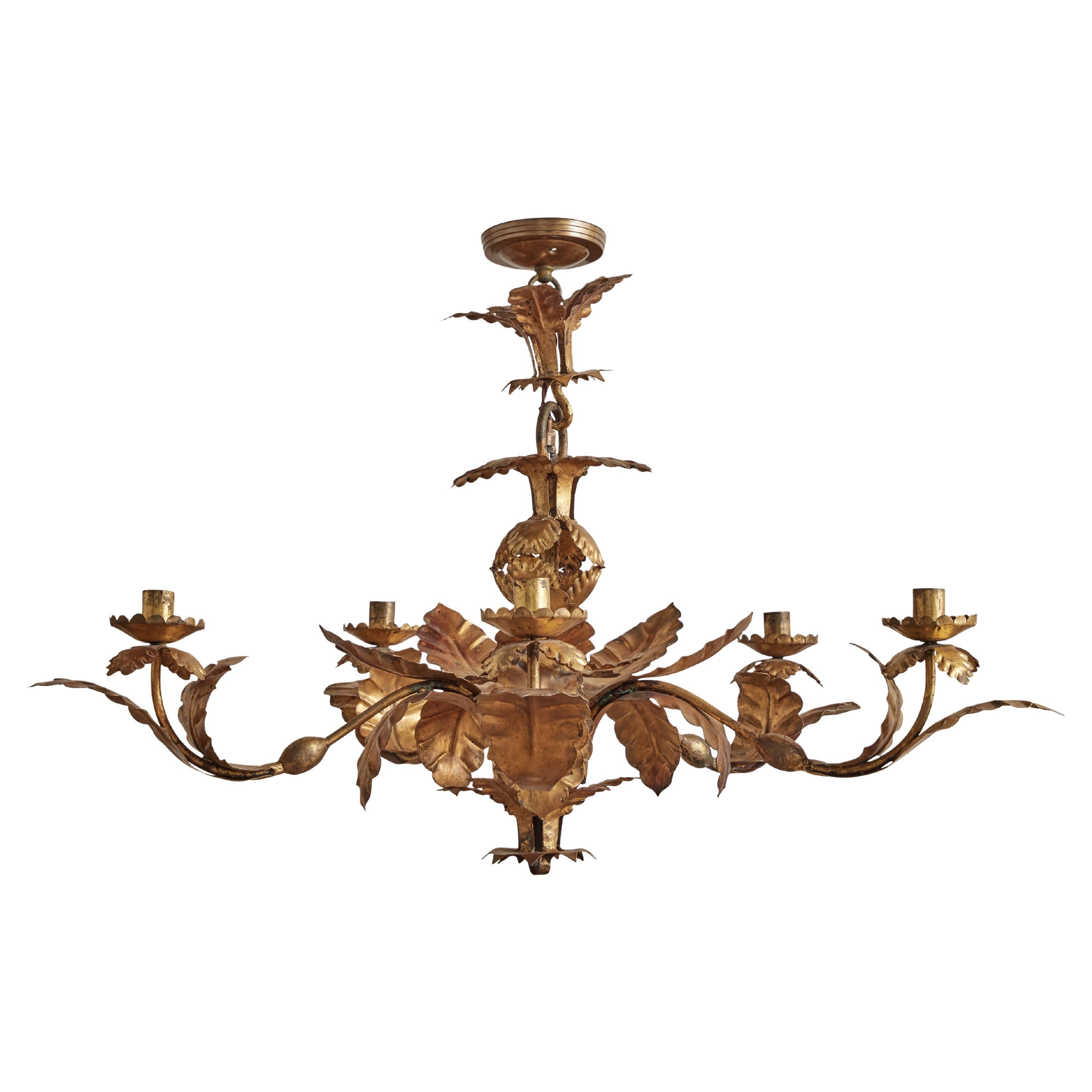 French Tole Chandelier For Sale at 1stDibs
