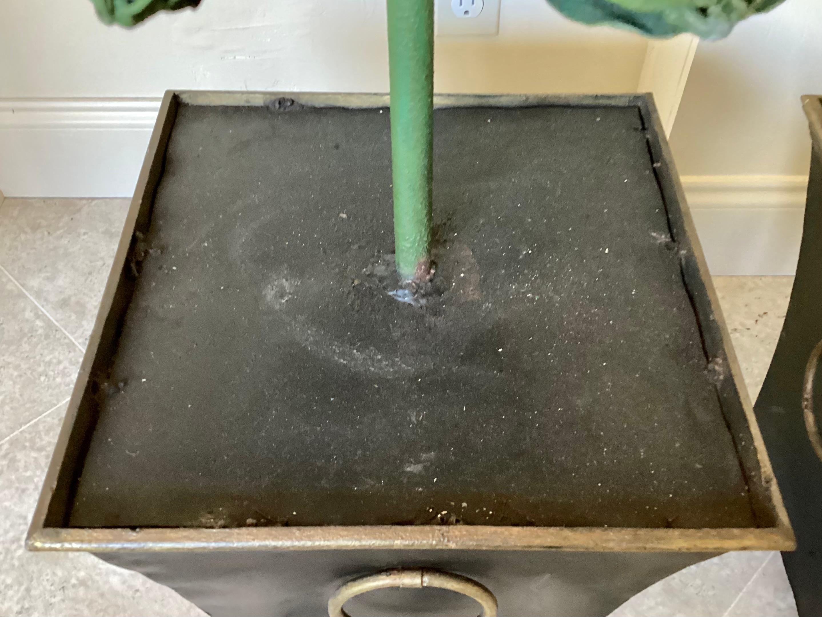 French Tole Topiaries, a Pair For Sale at 1stDibs