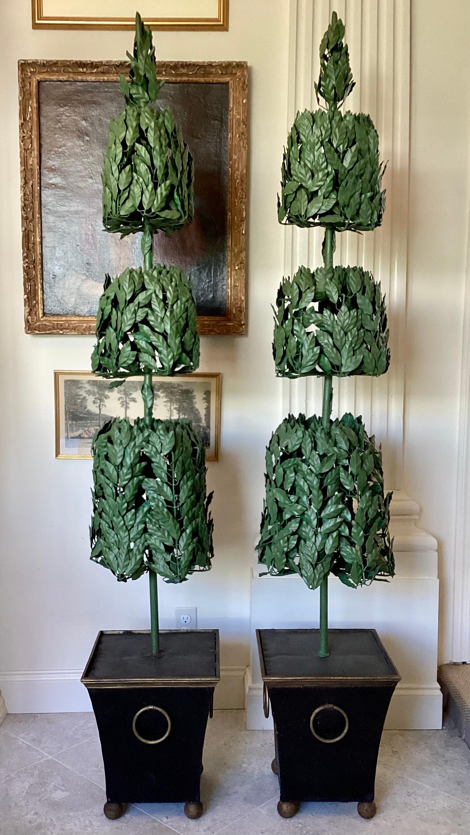 French Tole Topiaries, a Pair For Sale at 1stDibs