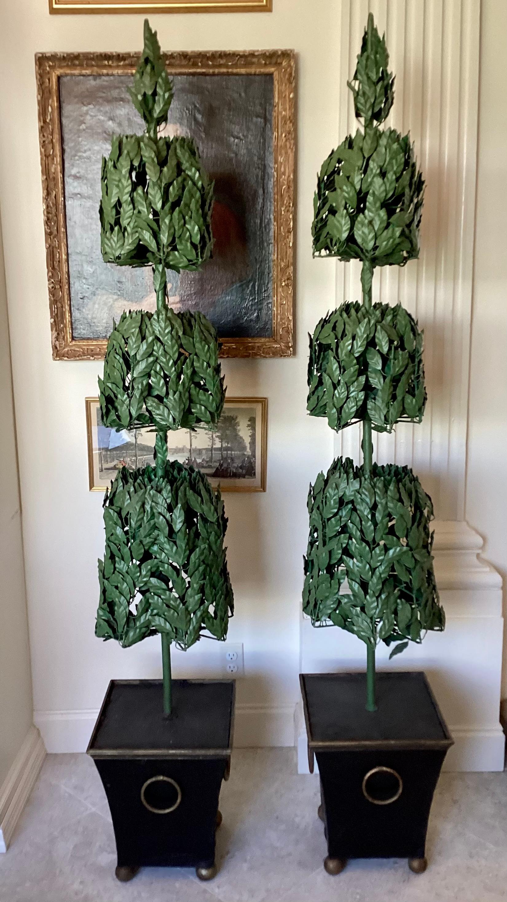 French Tole Topiaries, a Pair For Sale at 1stDibs