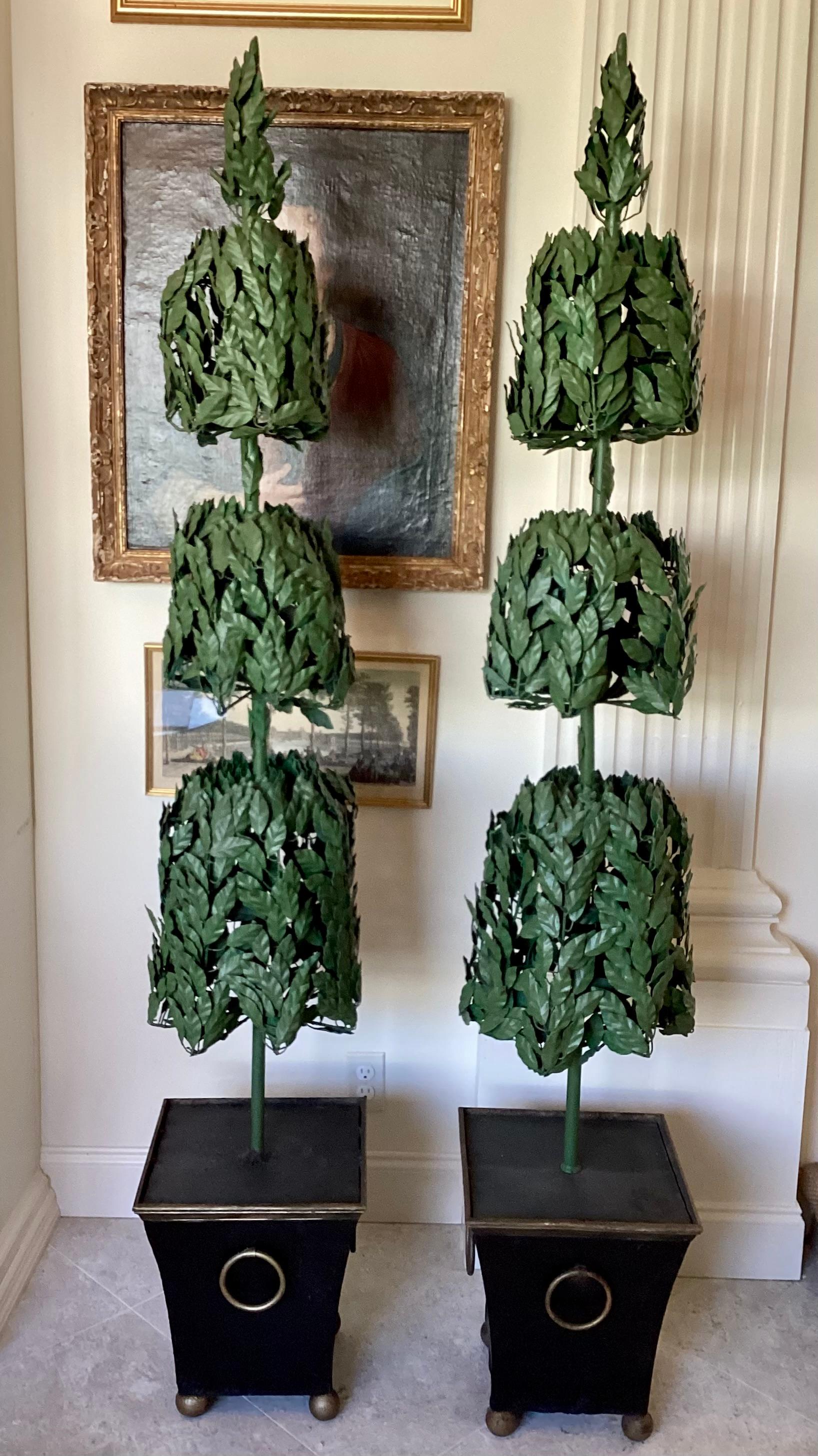 French Tole Topiaries, a Pair For Sale at 1stDibs