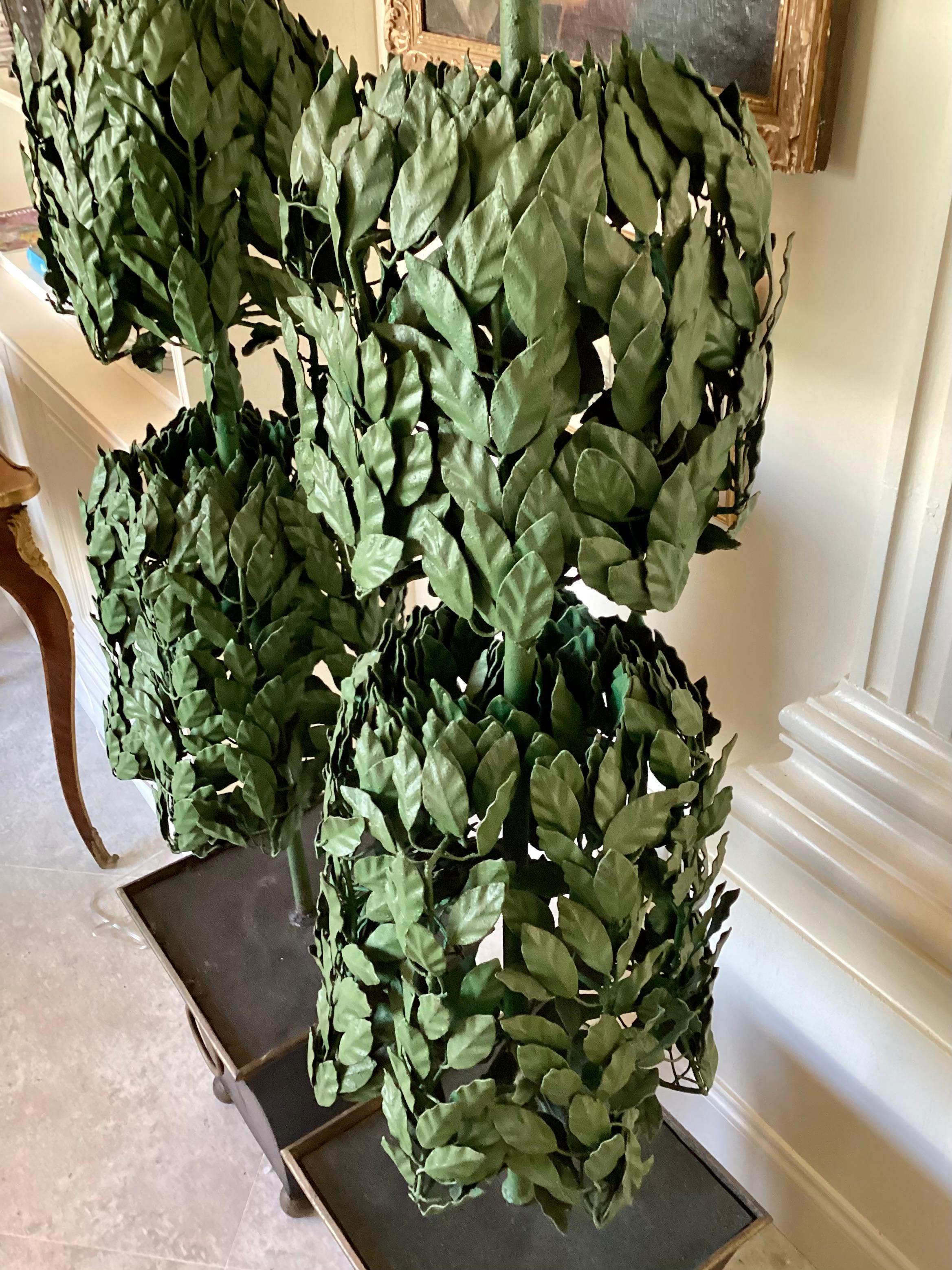 French Tole Topiaries, a Pair For Sale at 1stDibs