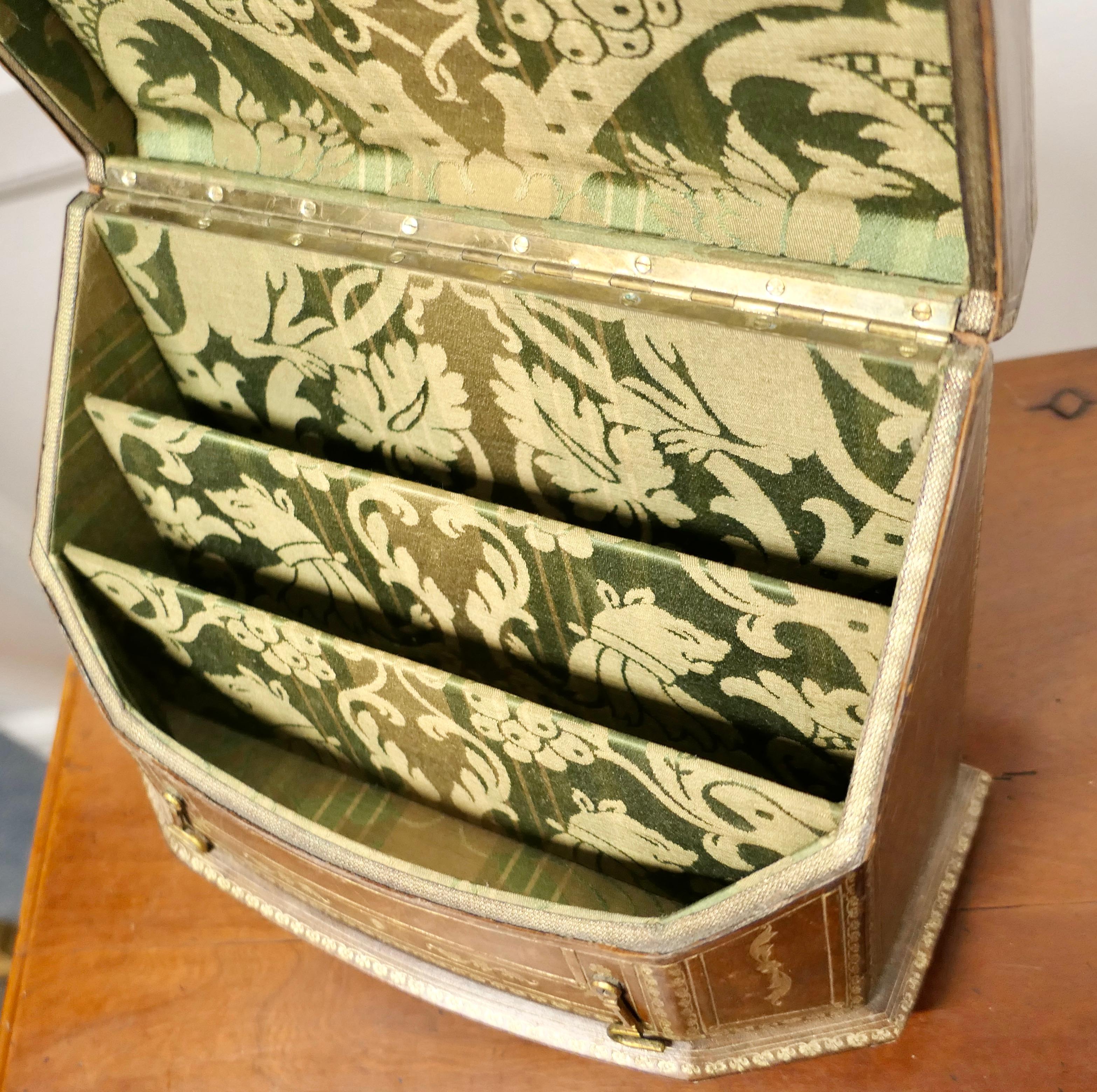 French Tooled Leather Stationary or Letter Box For Sale at 1stDibs