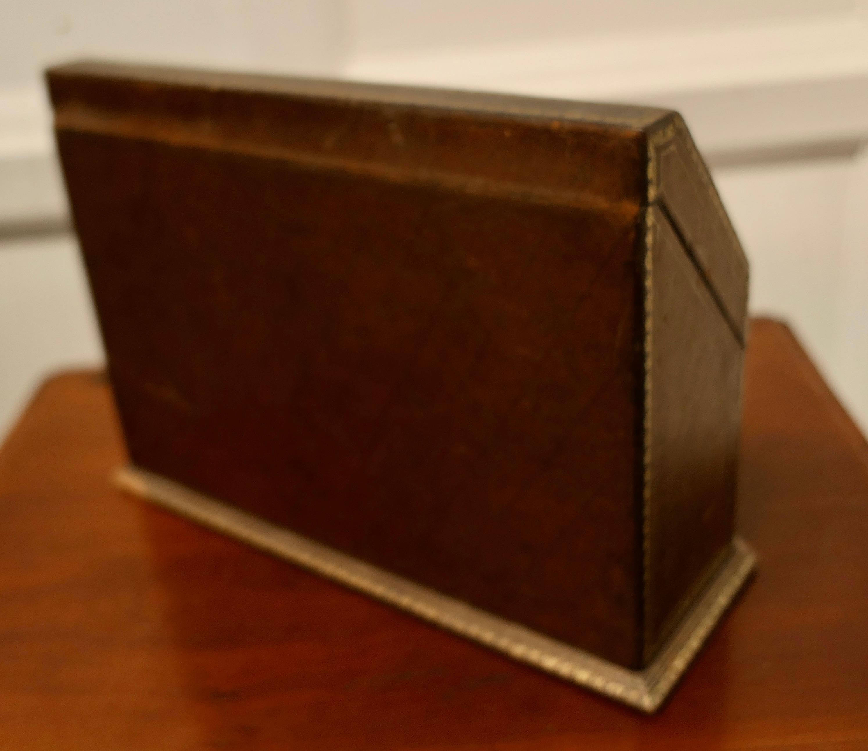 French Tooled Leather Stationary or Letter Box For Sale at 1stDibs