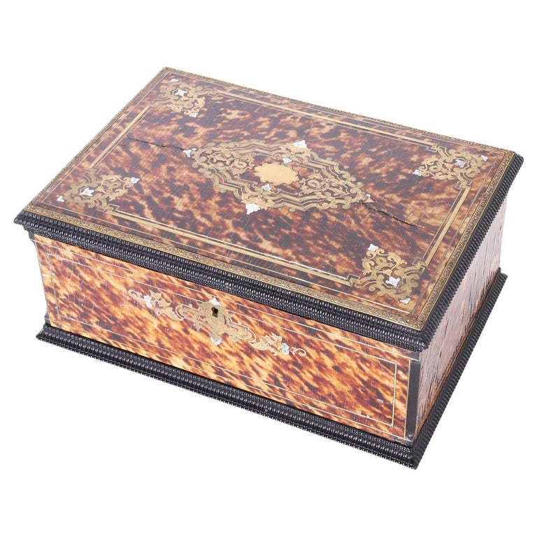 French Tortoise Jewelry or Dresser Box For Sale at 1stDibs