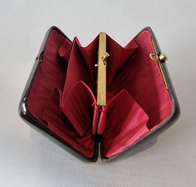 French Tortoiseshell and Gold Inlaid Purse For Sale at 1stDibs